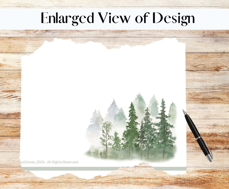 Forest Printable Stationary Set With Envelope, Writing Paper, US Letter ...