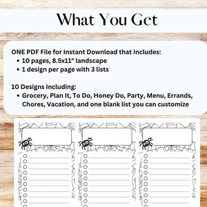Halloween PRINTABLE Lists, Grocery List, Shopping, to Do, Honey Do List ...