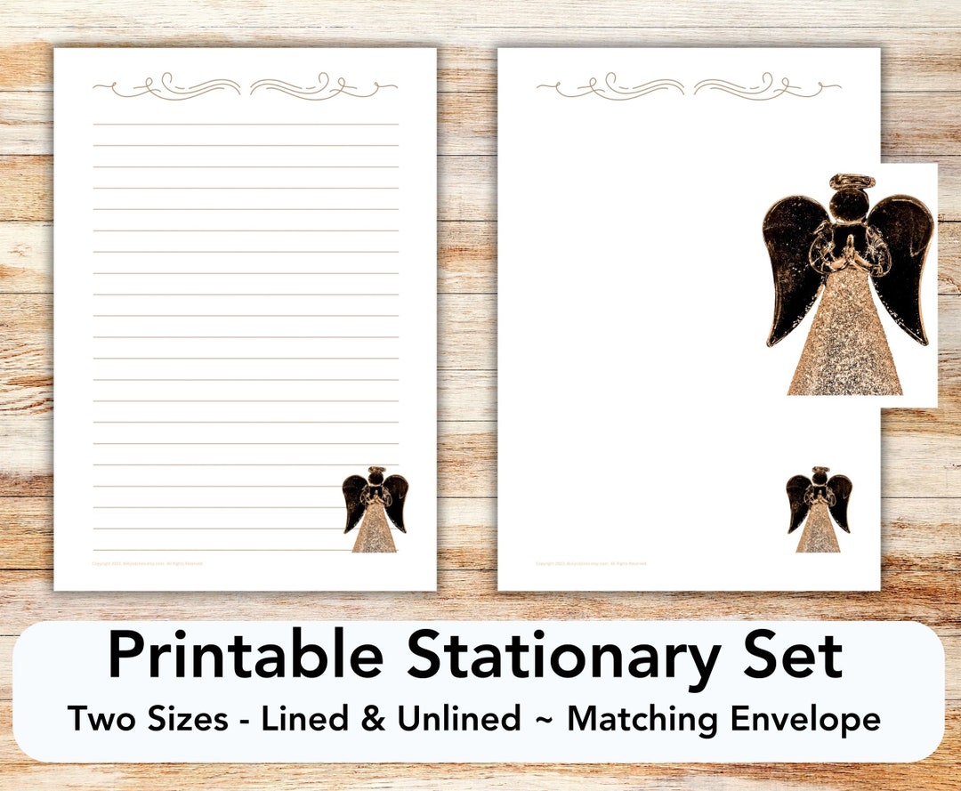 Angels PRINTABLE Stationery Writing Paper Stationary Letter Writing ...
