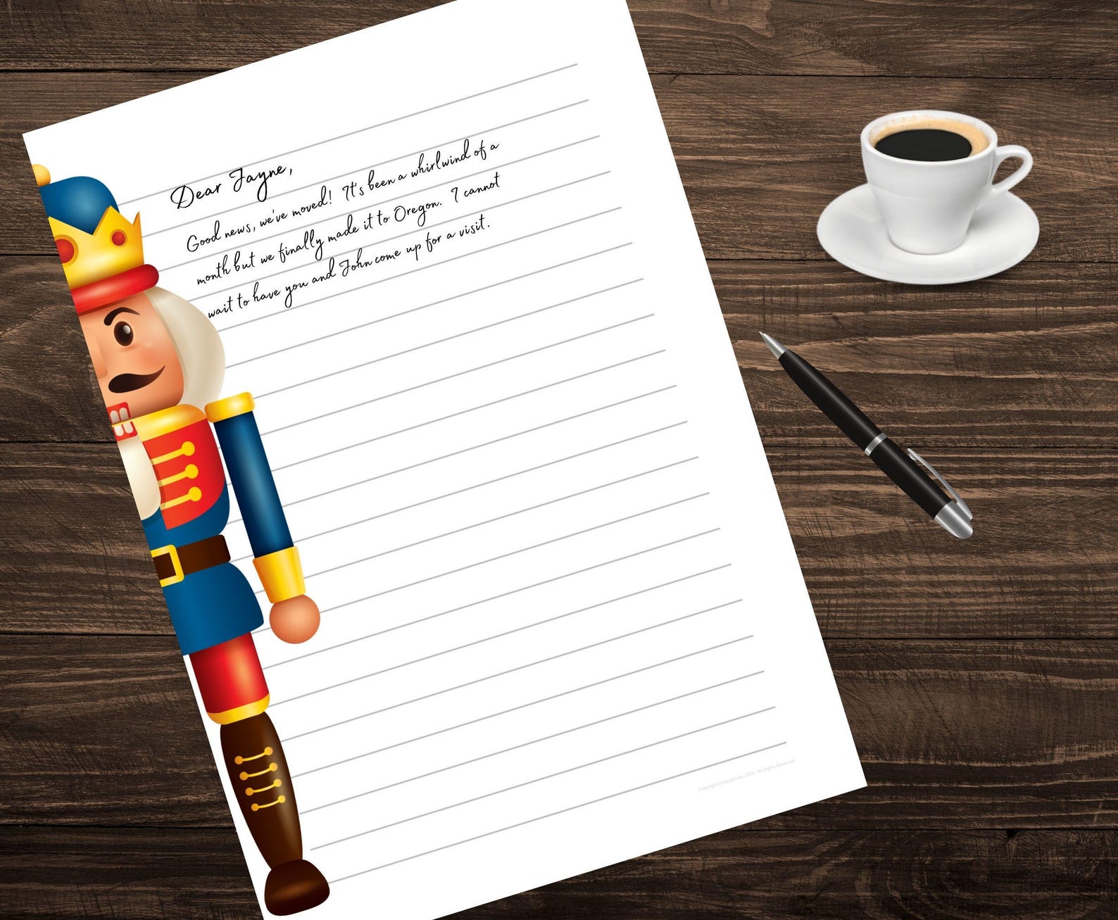 Nutcracker PRINTABLE Stationery Writing Paper Stationary Letter Lined ...