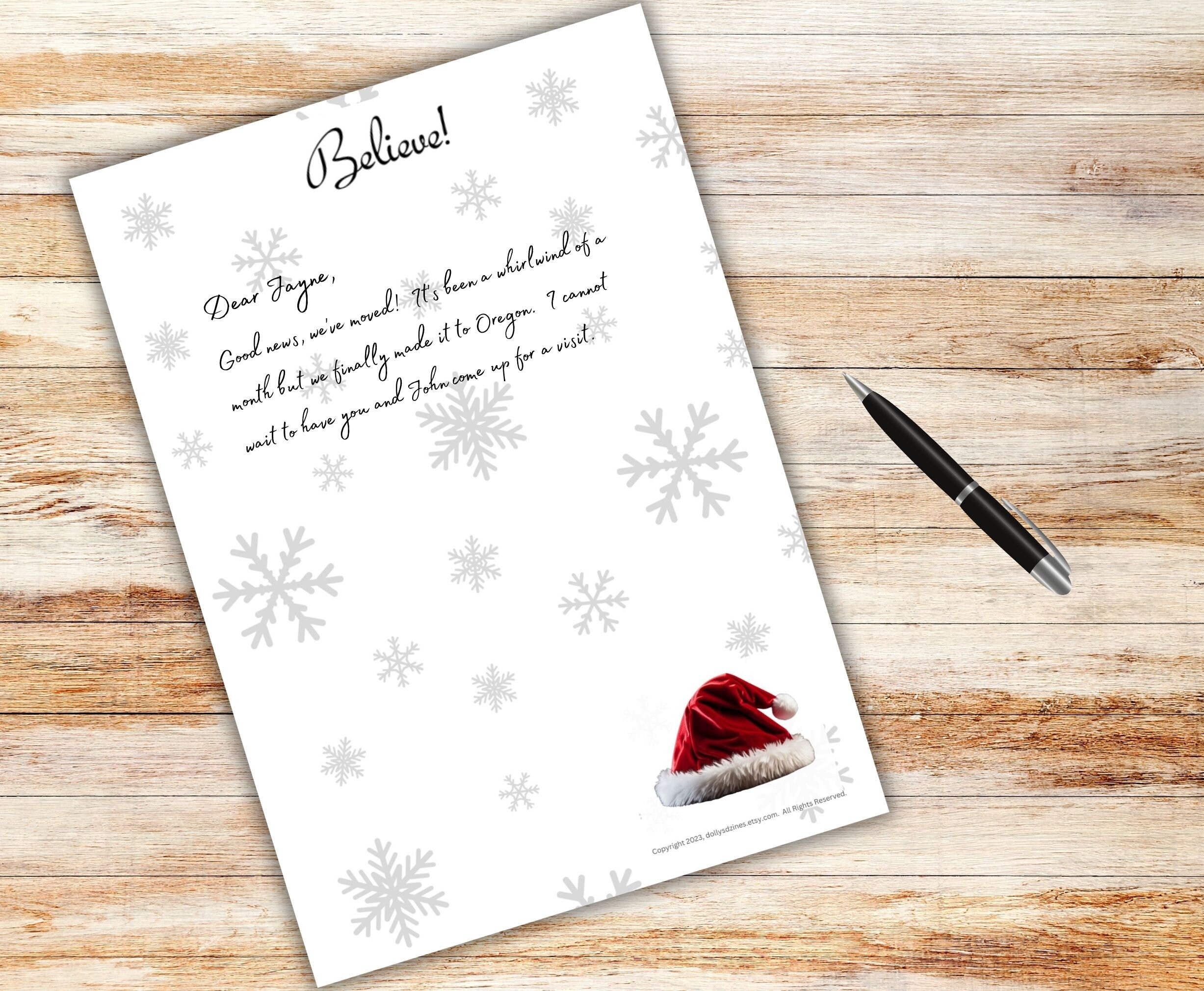 Santa Stationary, Santa Stationery Printable, Christmas Stationary ...