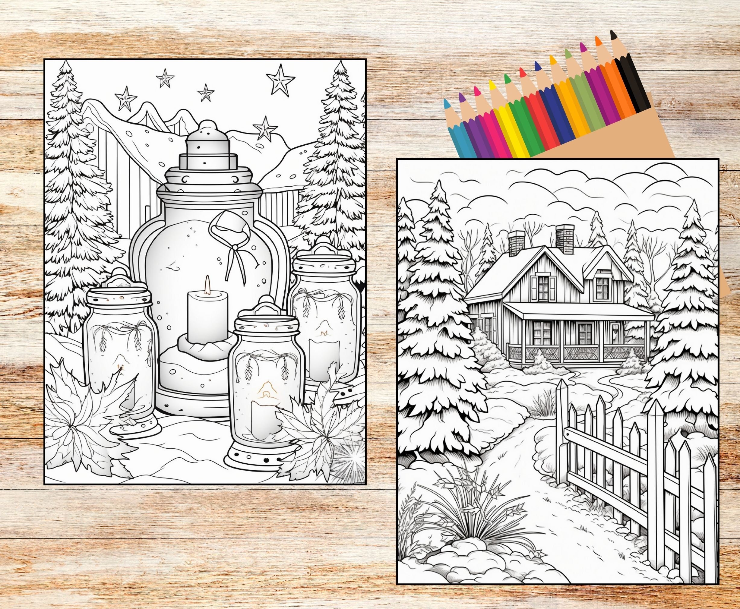 Christmas Coloring Book, Printable Xmas Coloring Book, Santa Claus ...