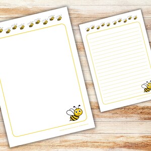 Bees PRINTABLE Stationary Set With Envelope Printable Stationary Paper ...