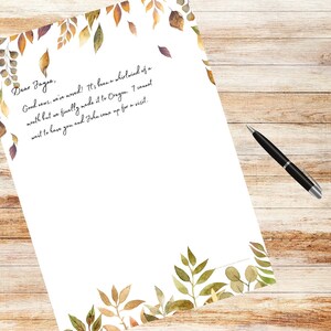 Autumn PRINTABLE Stationery Writing Paper Stationary Letter Lined ...