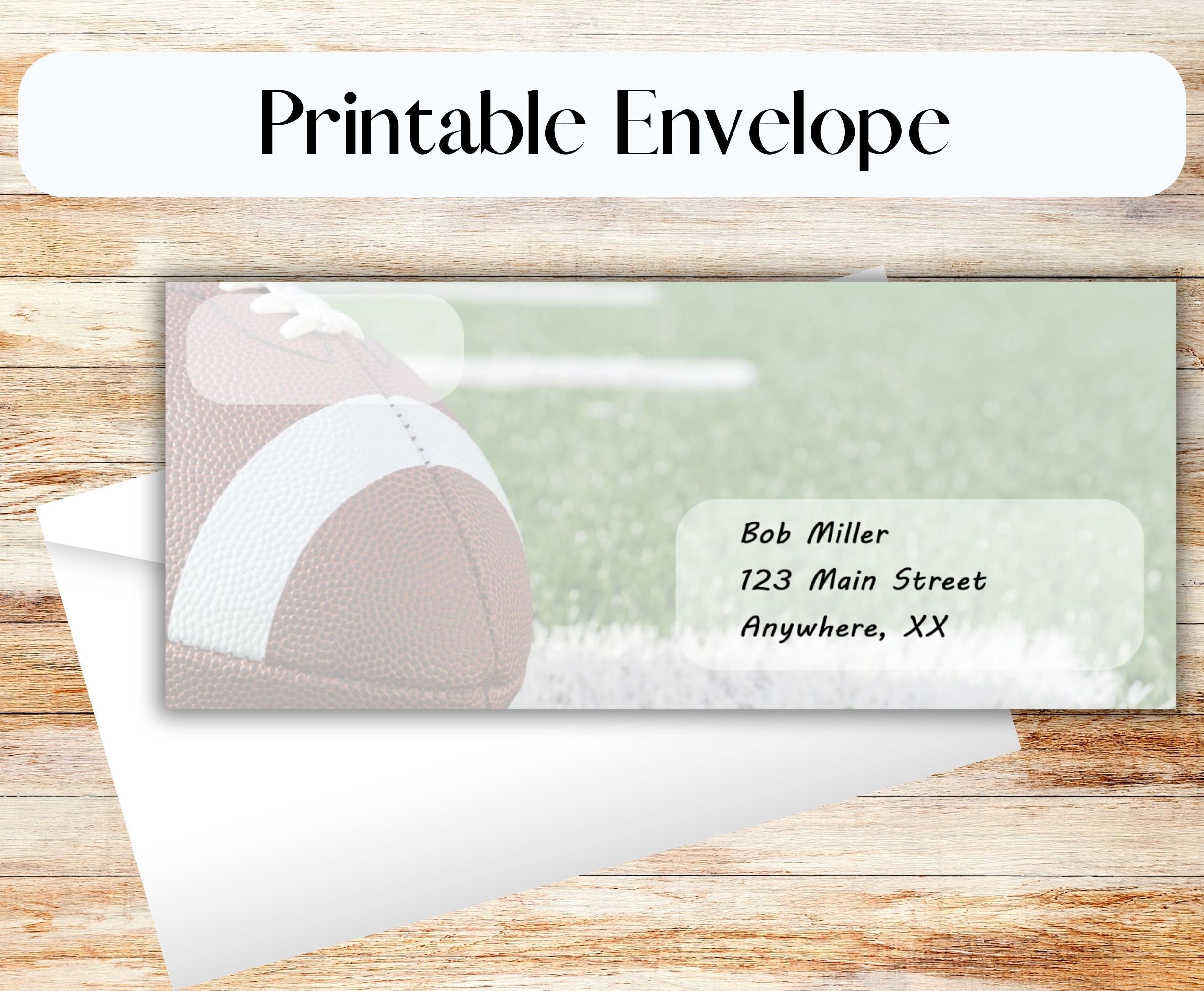 Football Printable Stationary Set With Envelope, Writing Paper, US ...