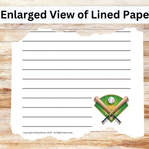 Baseball Printable Stationary Set With Envelope, Writing Paper, US ...