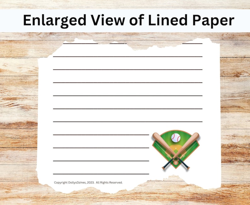 Baseball Printable Stationary Set With Envelope, Writing Paper, US ...