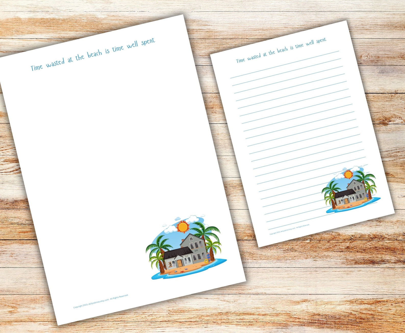 Beach House PRINTABLE Stationery Writing Paper Stationary Letter ...