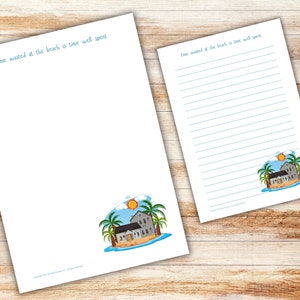 Beach House PRINTABLE Stationery Writing Paper Stationary Letter ...