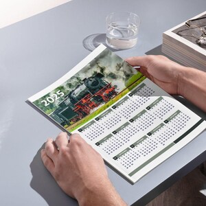 Steam Train PRINTABLE Wall Calendar Set Monthly Desk Calendar Year ...