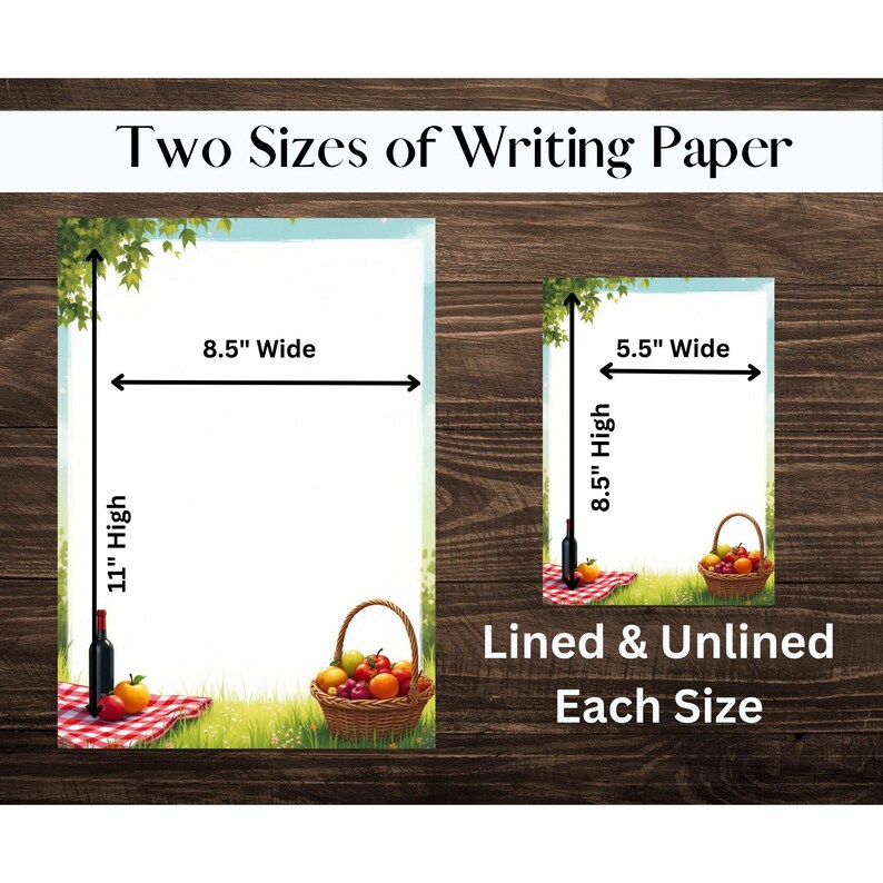 Summer Picnic PRINTABLE Stationery Writing Paper Stationary Letter ...