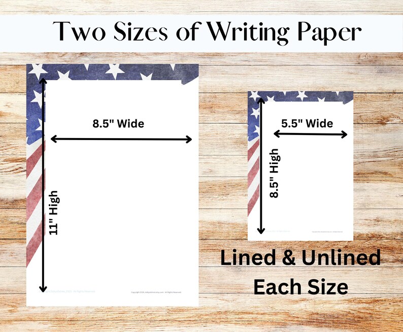 American Flag PRINTABLE Stationery Writing Paper Stationary Letter ...