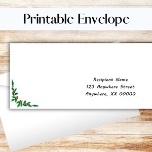 Holly Christmas Stationery, Printable Christmas Stationery, Christmas ...