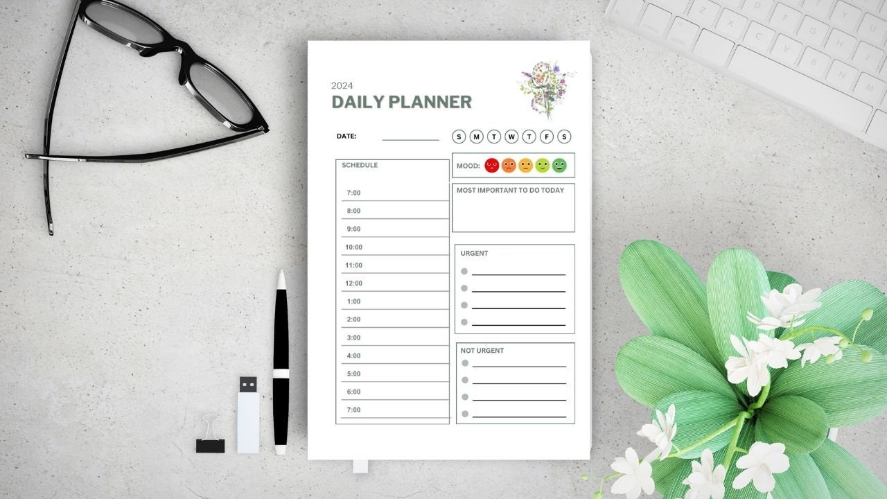 2024 Planner 2024 Calendar 2024 Botanical Planner Botanical Calendar ...