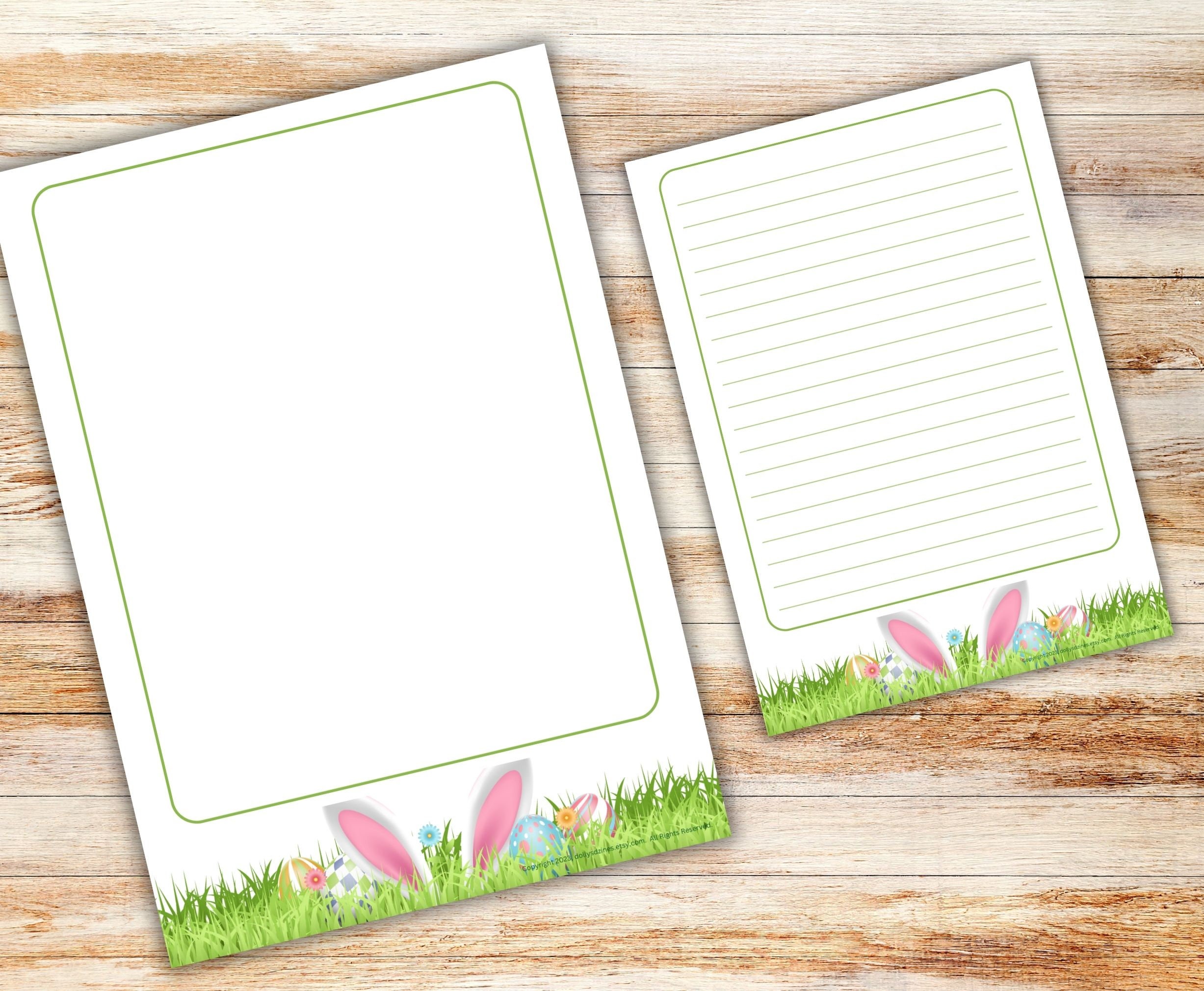 Easter Bunny PRINTABLE Stationary Set With Envelope Printable ...