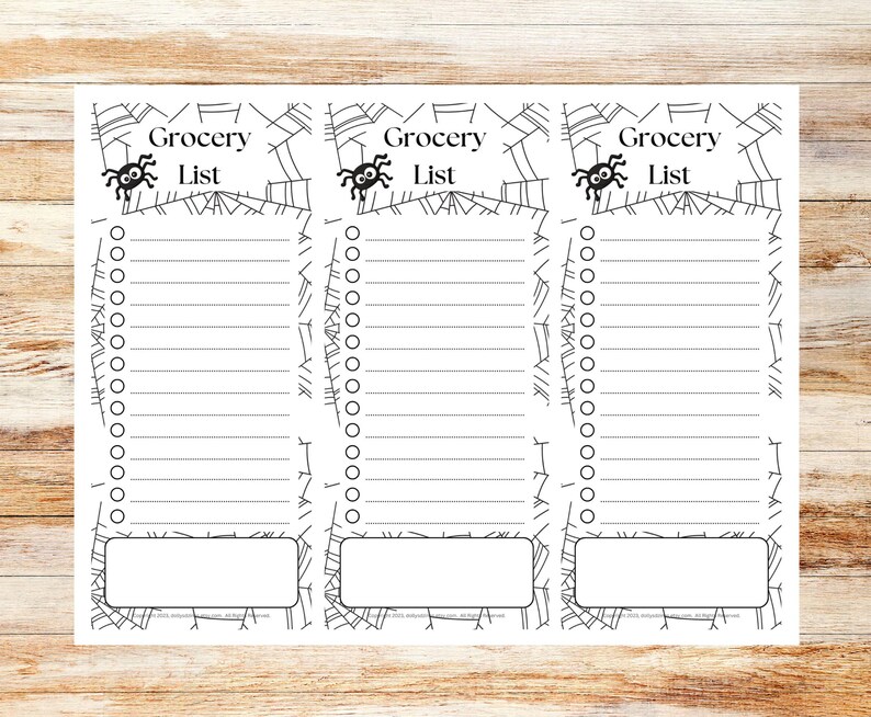 Halloween PRINTABLE Lists, Grocery List, Shopping, to Do, Honey Do List ...