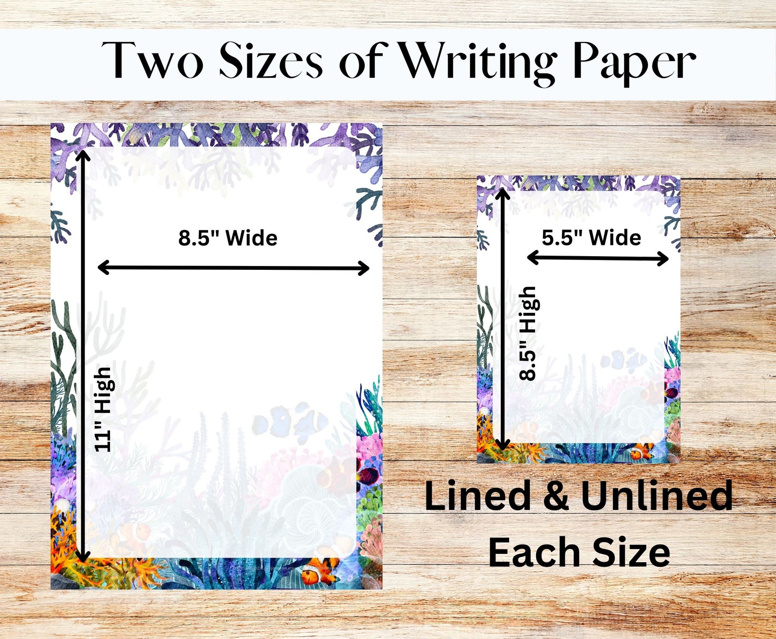 Aquarium PRINTABLE Stationary Set With Envelope Printable Stationary ...
