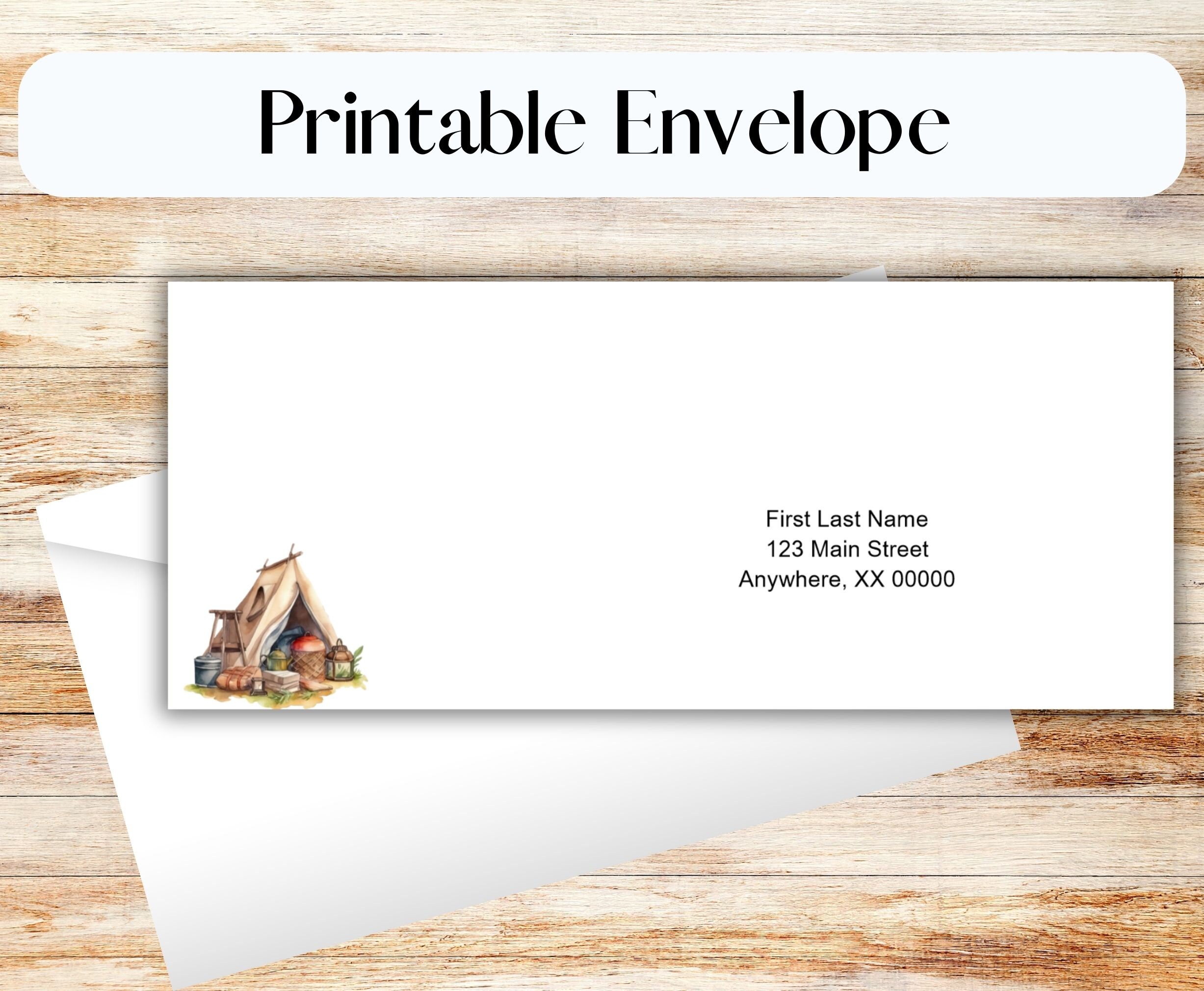 Camping PRINTABLE Stationary Set With Envelope Printable Stationary ...