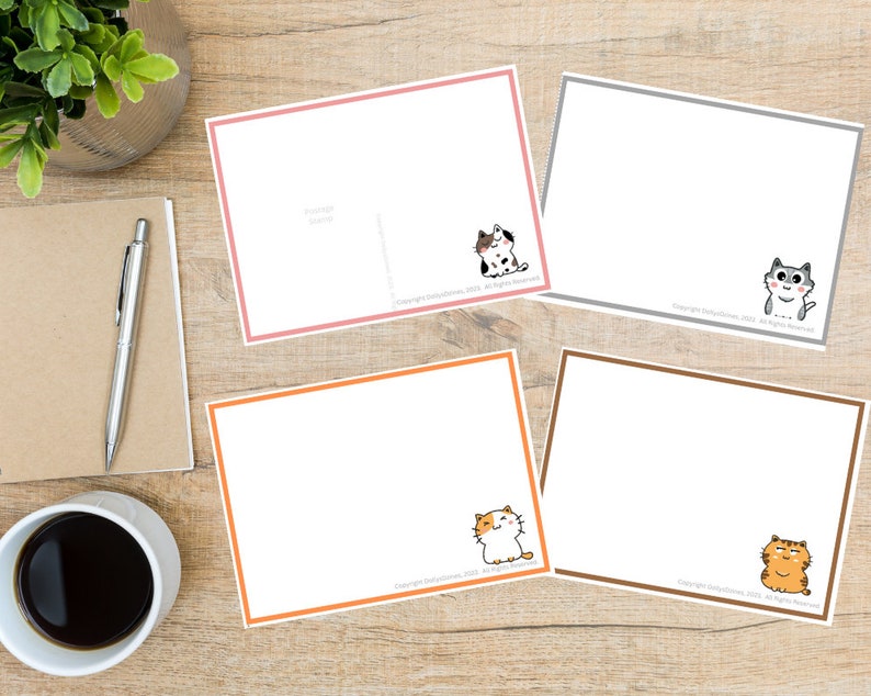Cats Printable Stationary With Envelope, Printable Writing Paper, Note ...