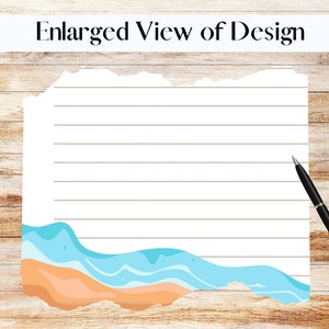 Beach PRINTABLE Stationery Summer Stationary Ocean Waves Sea Sand Dunes ...