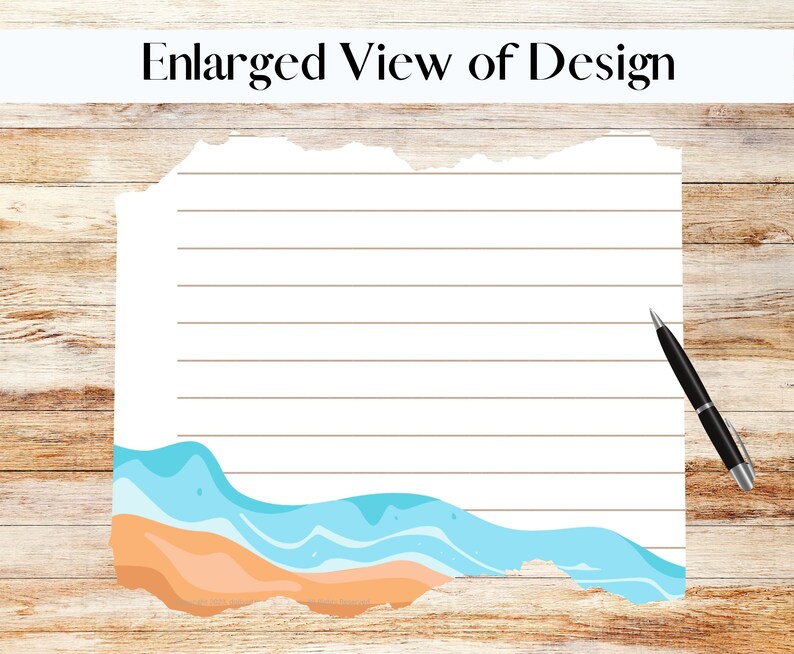 Beach PRINTABLE Stationery Summer Stationary Ocean Waves Sea Sand Dunes ...