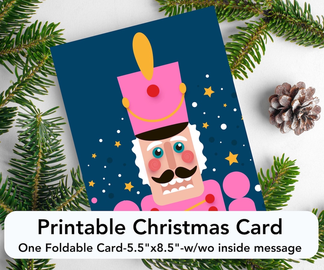 Nutcracker Christmas Card, PRINTABLE, Christmas Nutcracker, Christmas ...