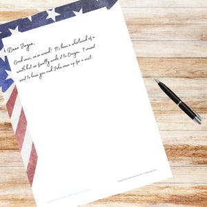 American Flag PRINTABLE Stationery Writing Paper Stationary Letter ...