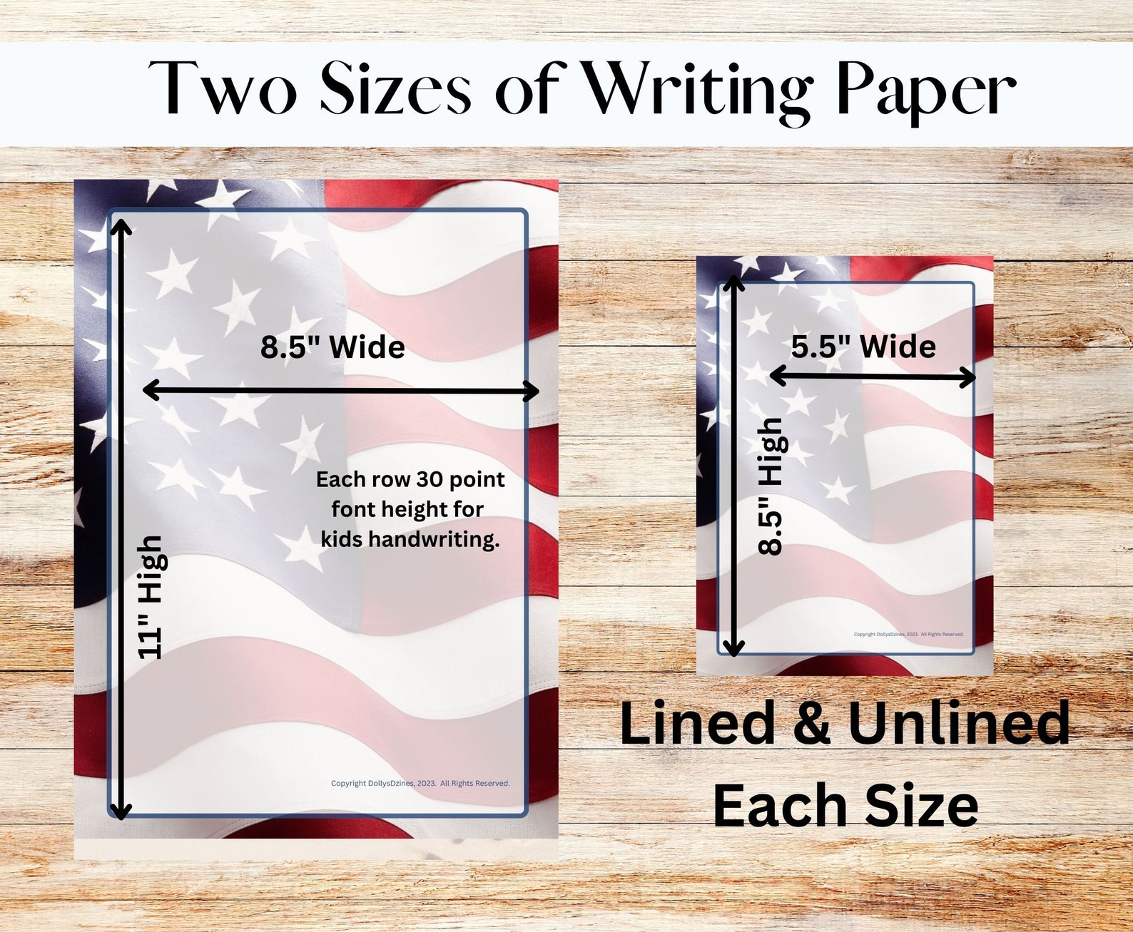 American Flag Printable Stationary Set With Envelope, Writing Paper, US ...