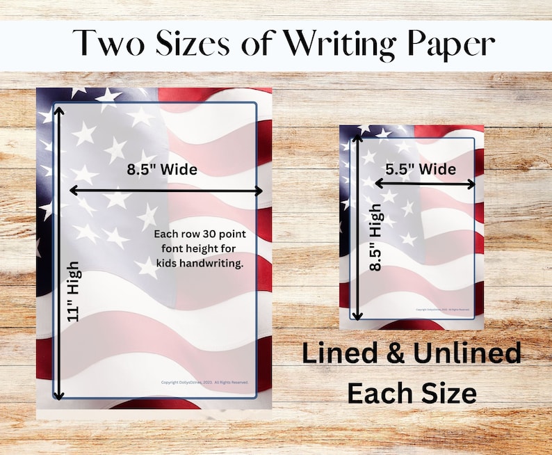 American Flag Printable Stationary Set With Envelope, Writing Paper, US ...