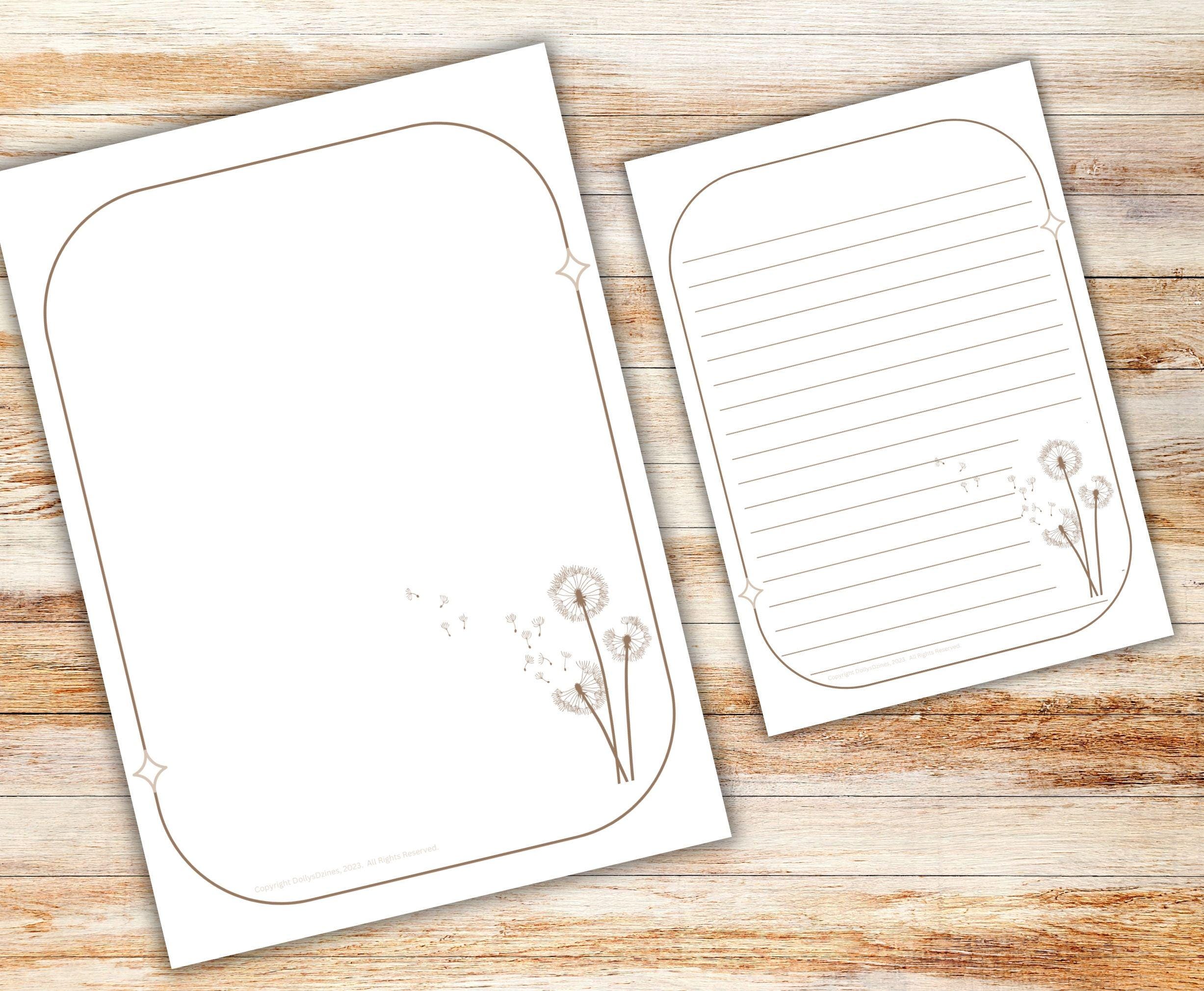 Dandelion PRINTABLE Stationery Writing Paper Stationary Letter Writing ...