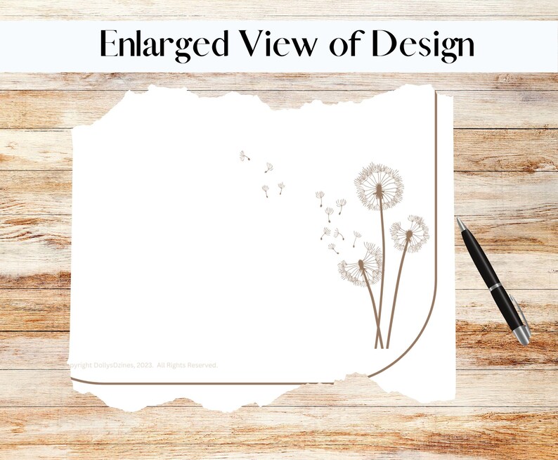 Dandelion PRINTABLE Stationery Writing Paper Stationary Letter Writing Paper Dandelion Puff ...
