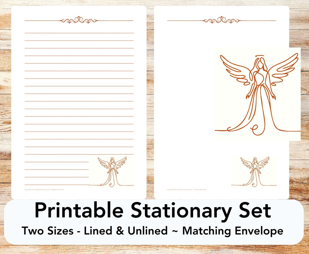Angels PRINTABLE Stationery Writing Paper Stationary Letter Writing ...