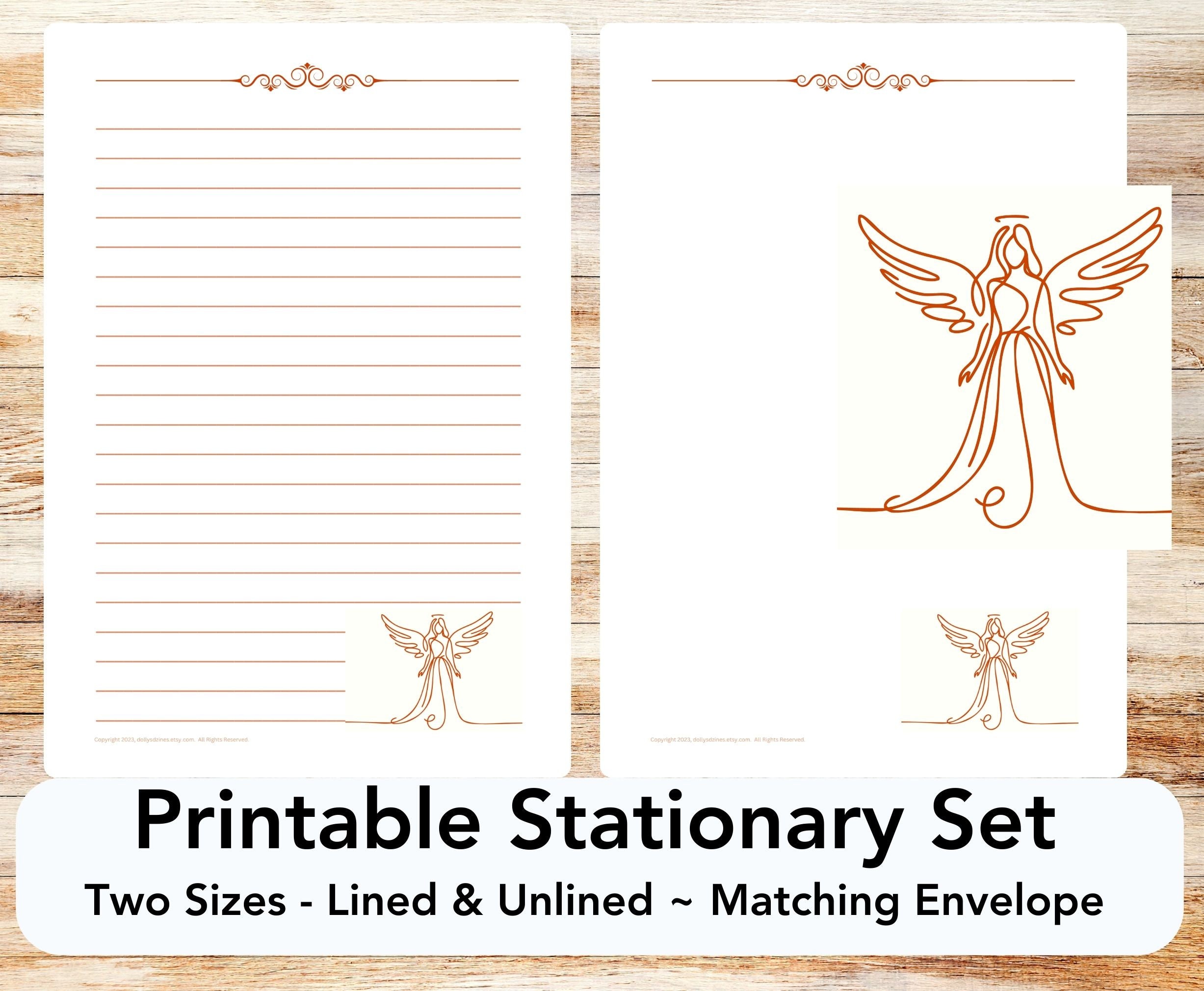 Angels PRINTABLE Stationery Writing Paper Stationary Letter Writing ...