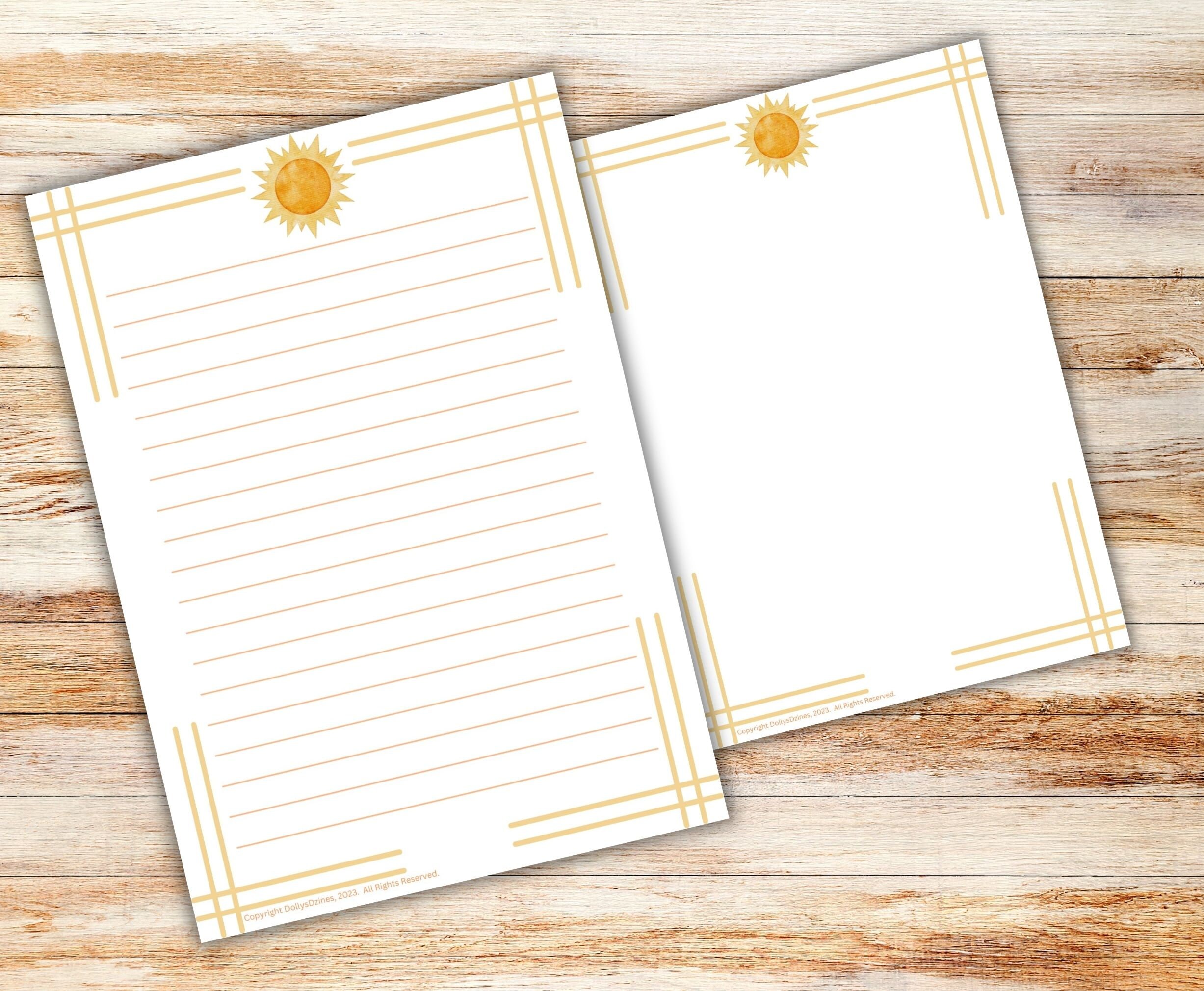 Sunshine Printable Stationary Set With Envelope, Writing Paper, US ...