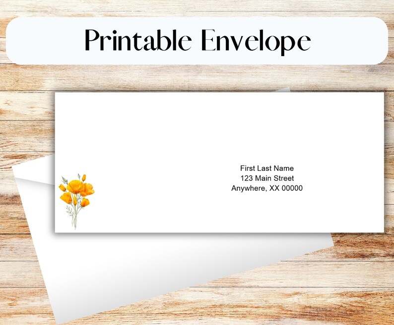 Poppy PRINTABLE Stationary Set With Envelope Printable Stationary Paper ...