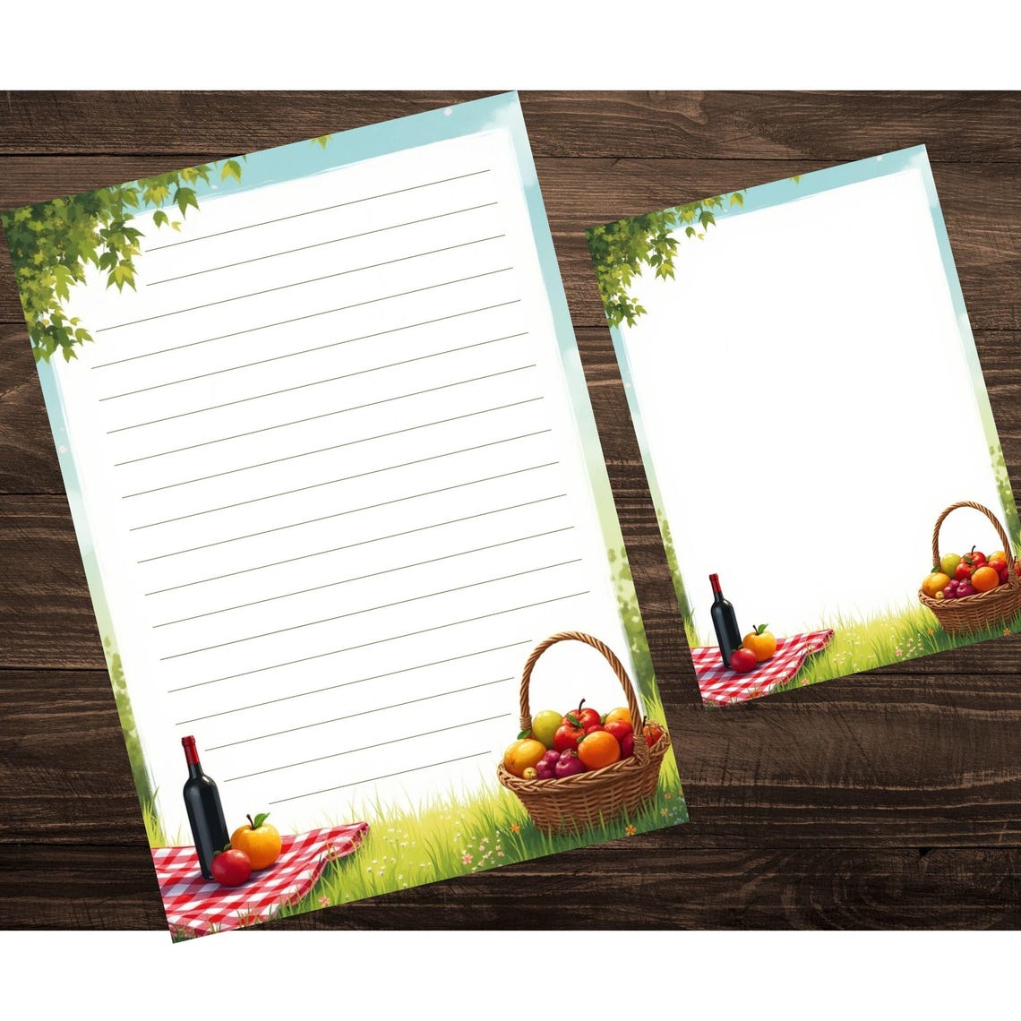 Summer Picnic PRINTABLE Stationery Writing Paper Stationary Letter ...