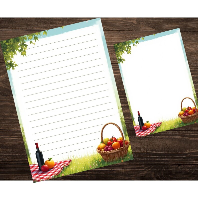 Summer Picnic PRINTABLE Stationery Writing Paper Stationary Letter ...