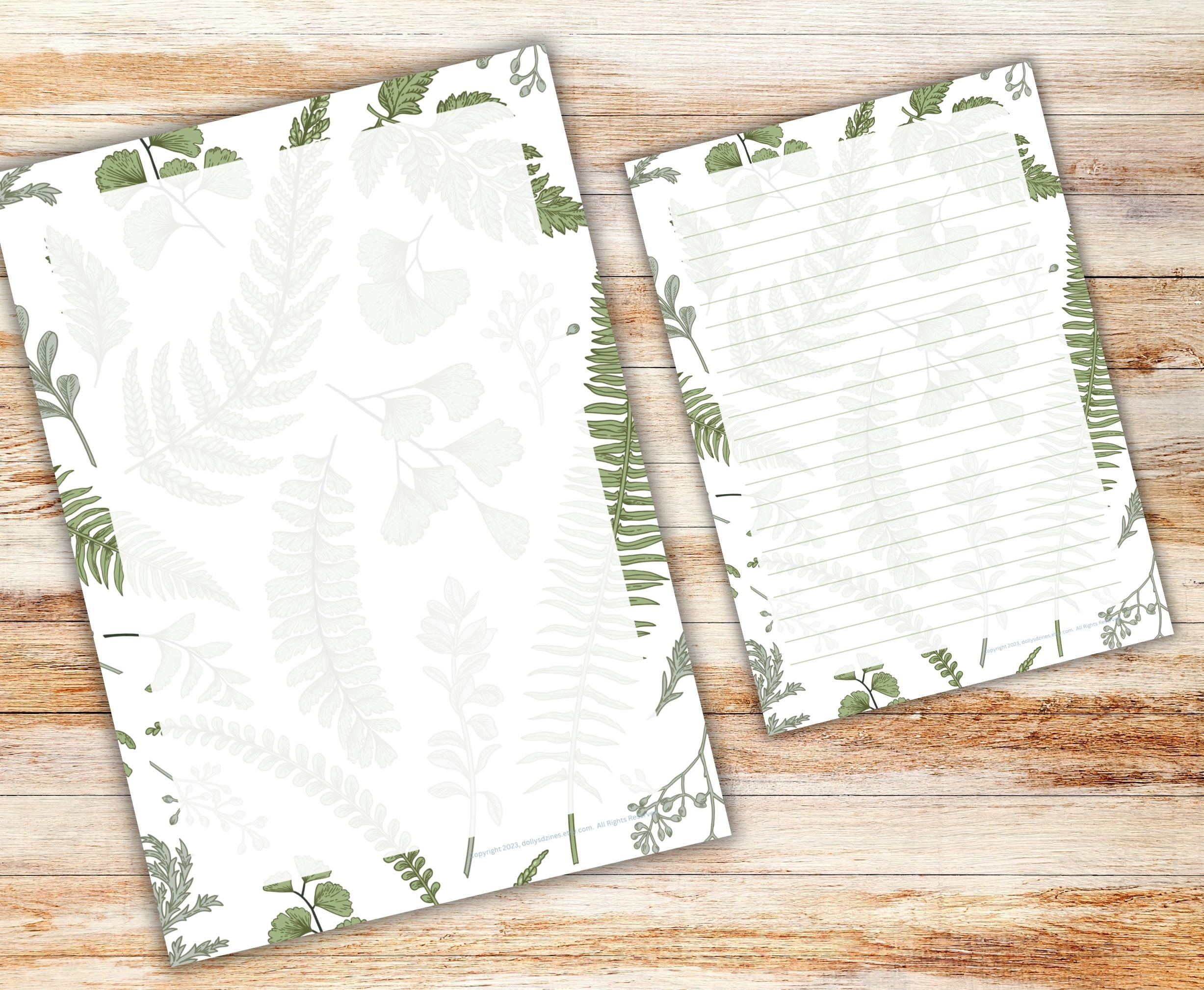 Botanical PRINTABLE Stationary Set With Envelope Printable Stationary ...