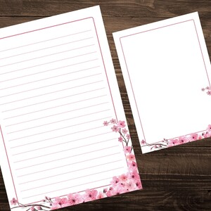 Cherry Blossom PRINTABLE Stationary Set With Envelope Printable ...