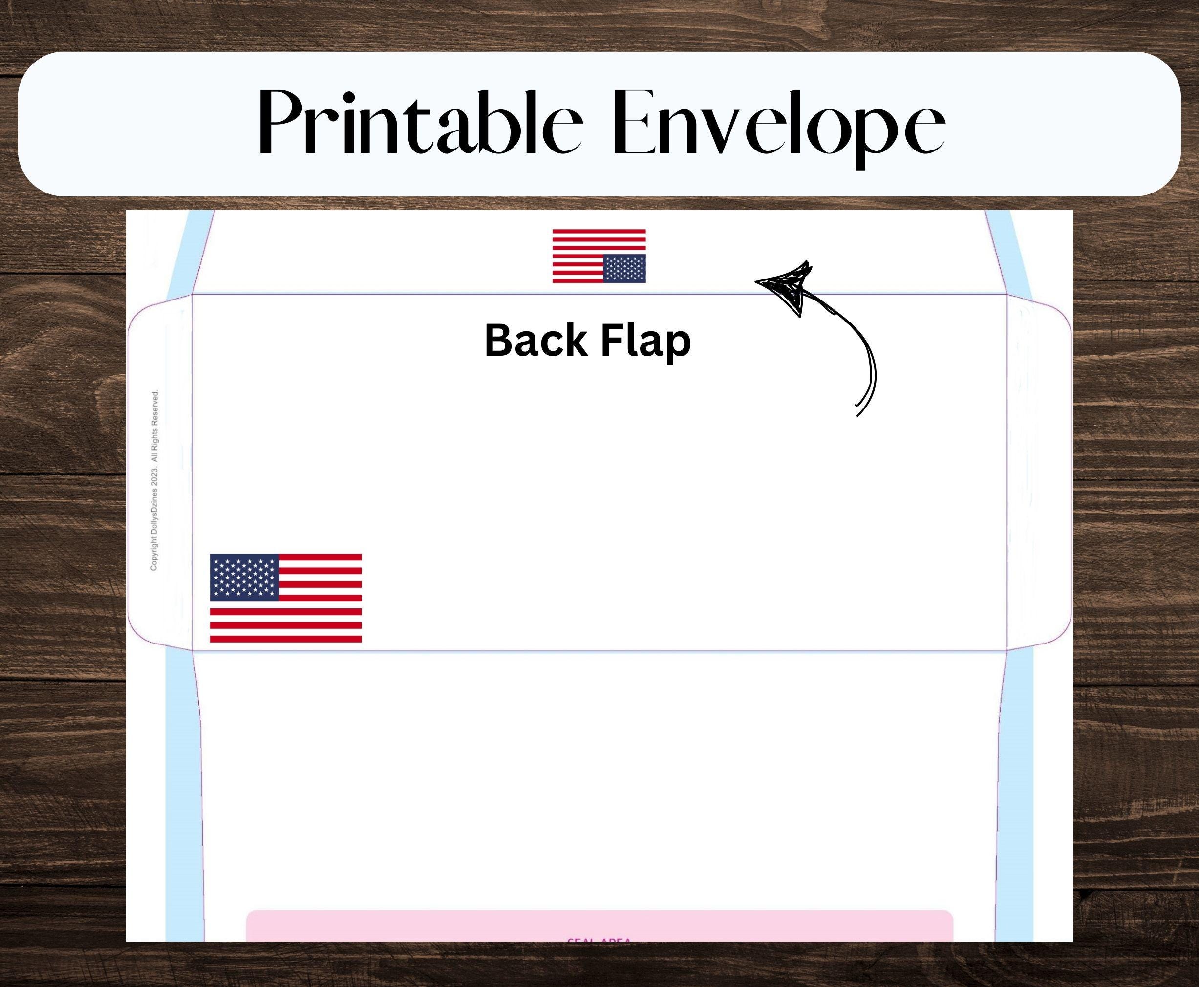 USA Flag PRINTABLE Stationery Writing Paper Stationary Letter Note ...