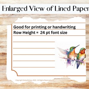 Hummingbird Printable Stationary Set With Envelope, Writing Paper, US ...