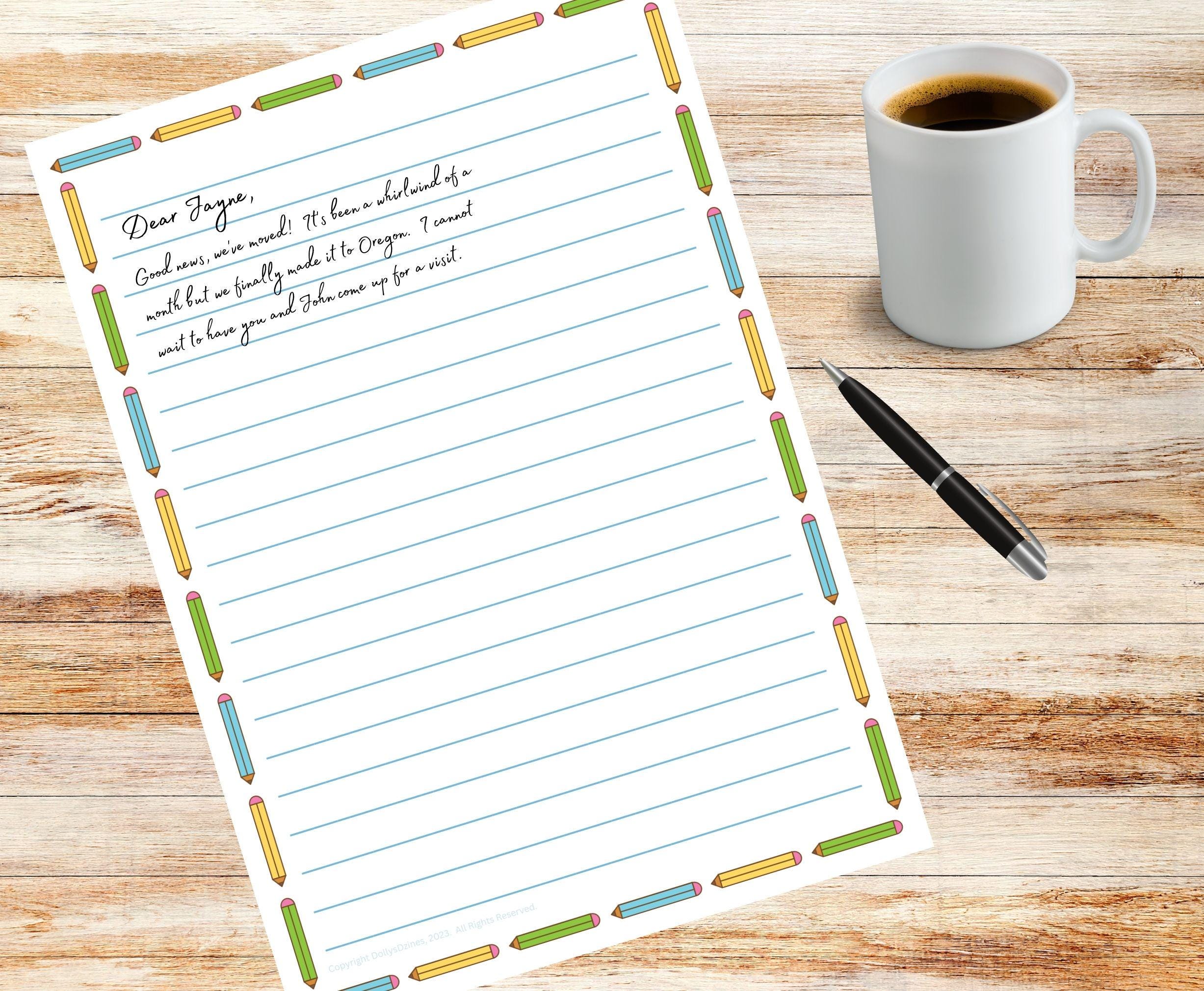 Back to School PRINTABLE Stationery Writing Paper Stationary Letter ...