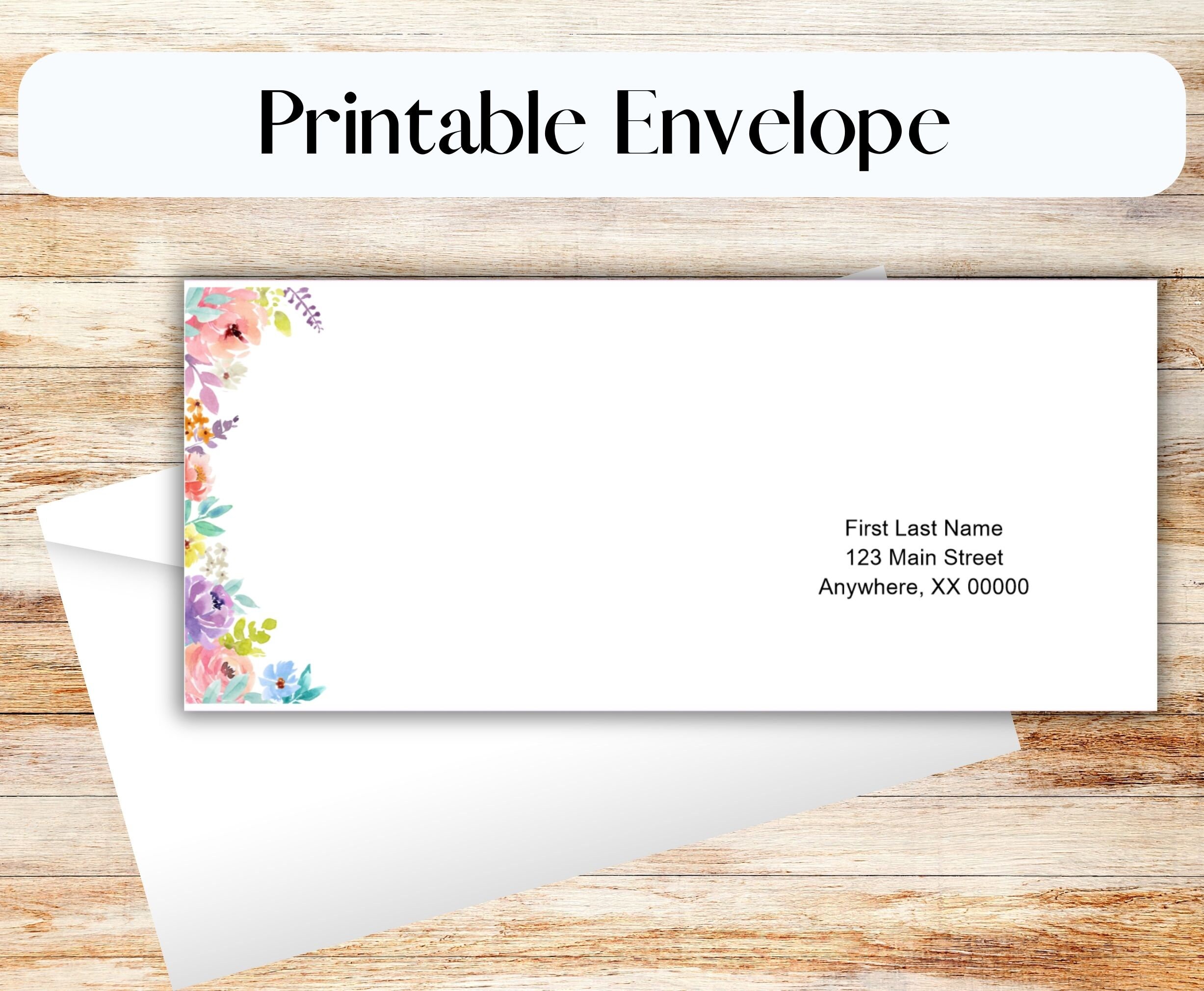 Spring Watercolor PRINTABLE Stationary Set With Envelope Printable ...