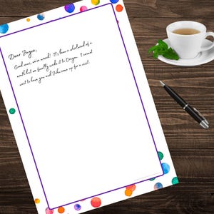 Bubbles PRINTABLE Stationery Writing Paper Stationary Letter Writing ...