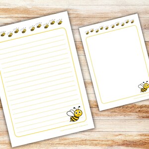 Bees PRINTABLE Stationary Set With Envelope Printable Stationary Paper ...