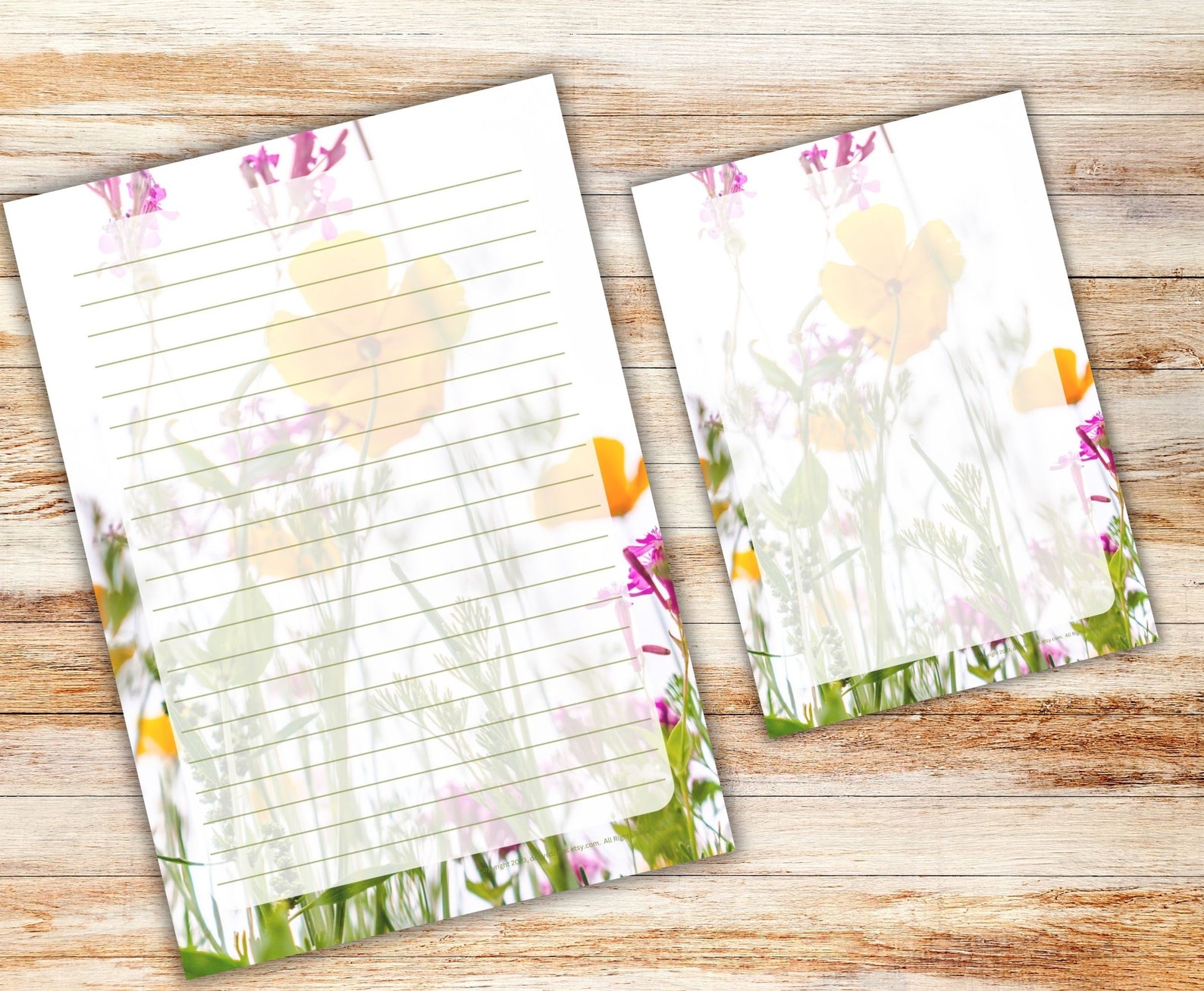 Poppy PRINTABLE Stationary Set With Envelope Printable Stationary Paper ...