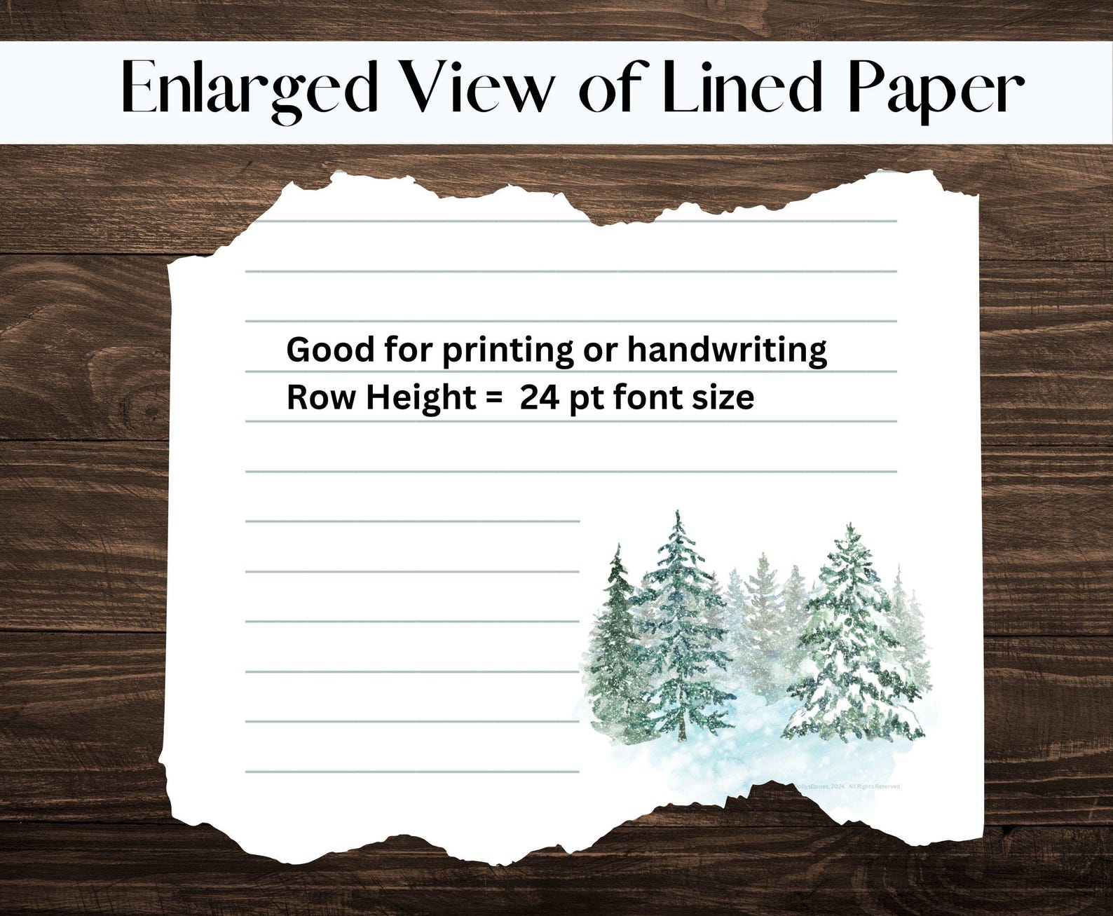 Pine Tree PRINTABLE Stationery Writing Paper Stationary Letter Lined ...