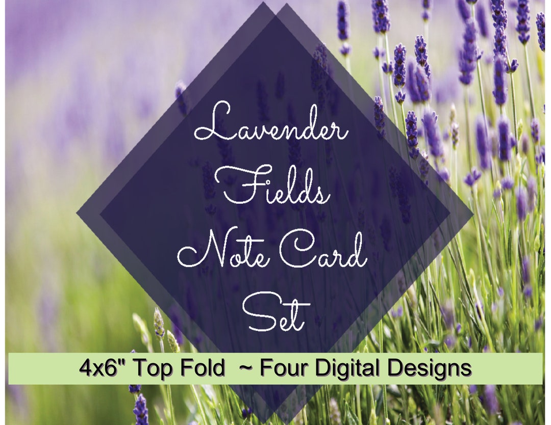 Lavender Printable Note Card, 4x6 Note Card, Flat Note Card, Thinking ...