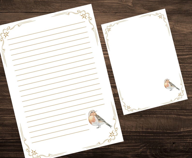 Robin PRINTABLE Stationery Writing Paper Stationary Letter Lined ...