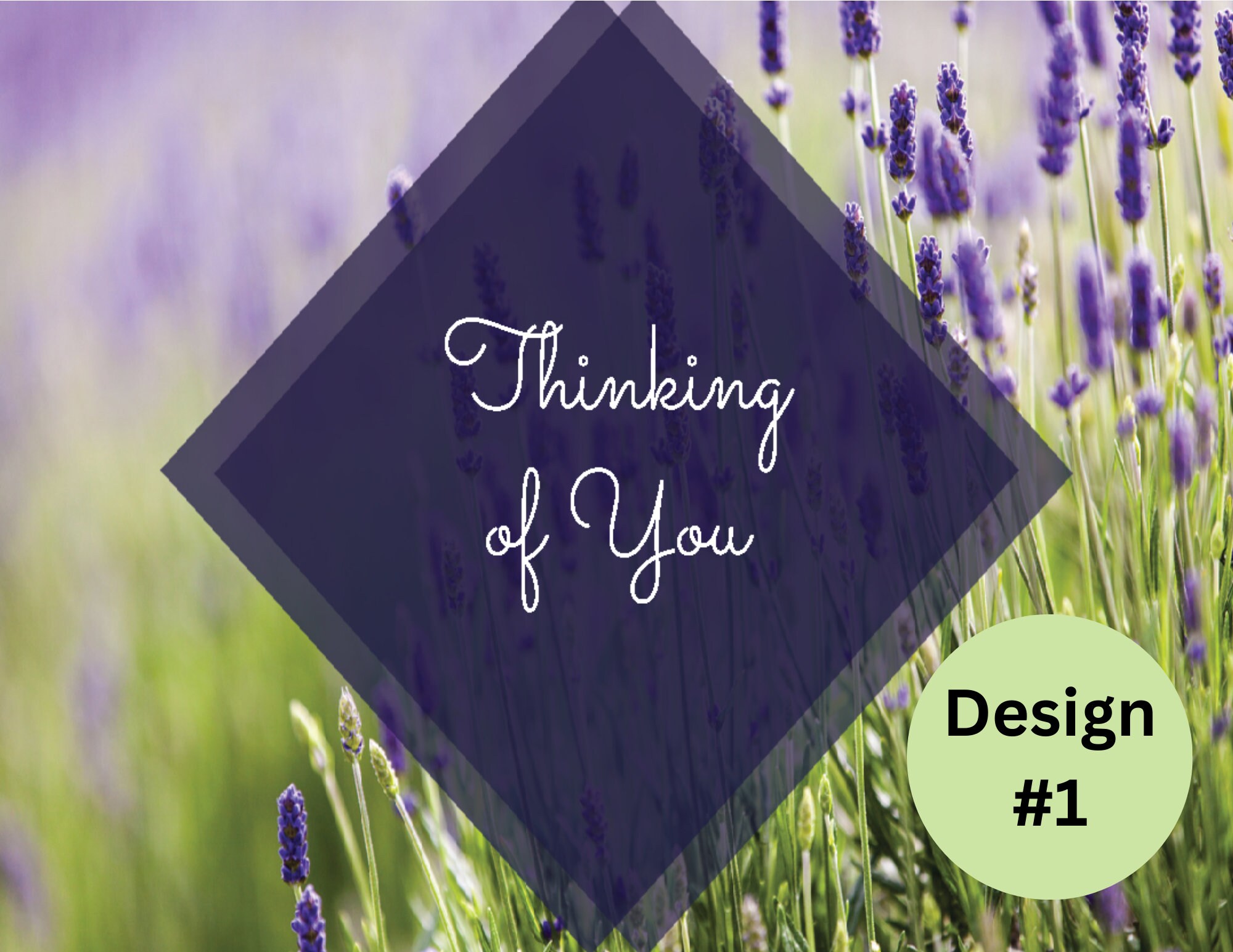 Lavender Printable Note Card, 4x6 Note Card, Flat Note Card, Thinking ...